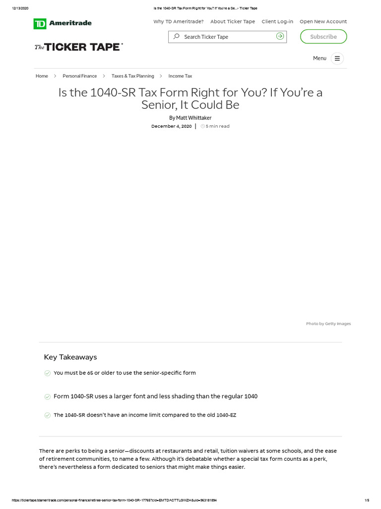 20-1204 is the 1040-SR Tax Form Right for You_ if You’Re a Se ...