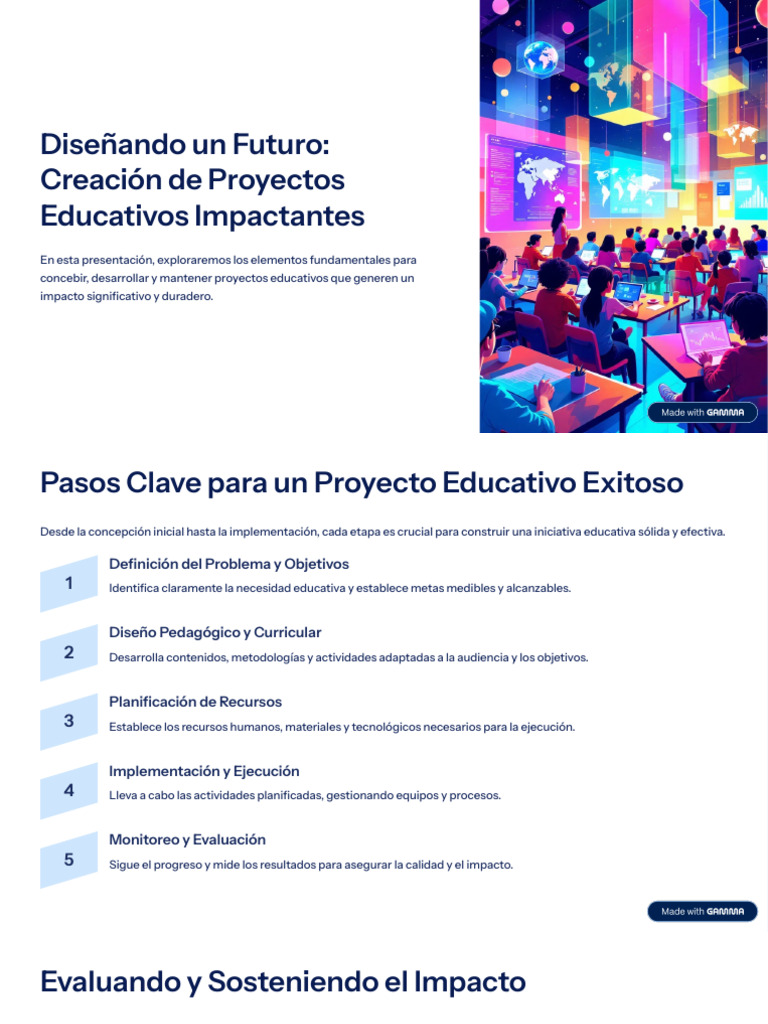 Disenando Un Futuro Creacion de Proyectos Educativos Impactantes | PDF