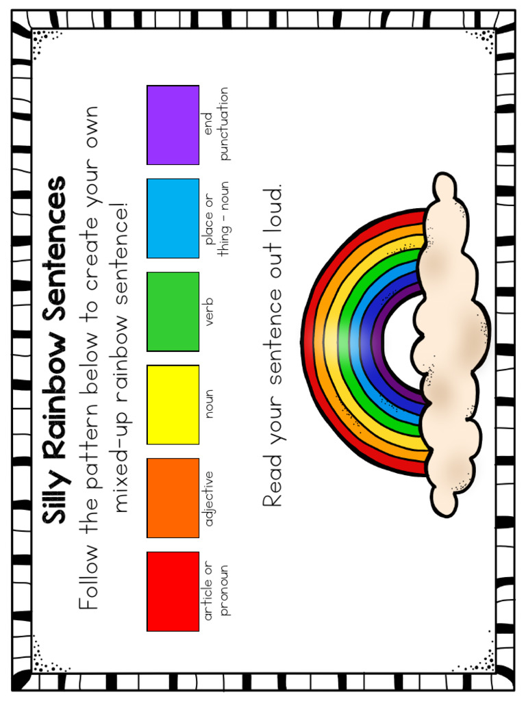 SillyRainbowSentencesWritingPromptsFreebie 1 | PDF