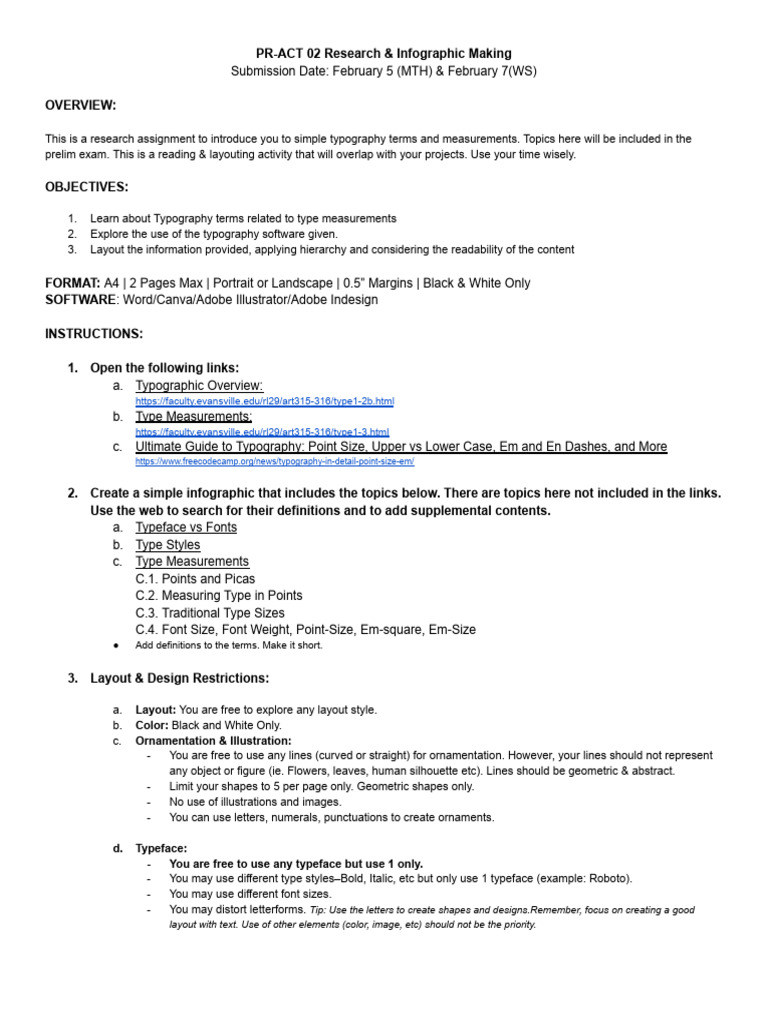 PR-ACT 02 Infographic | PDF | Typography | Typefaces