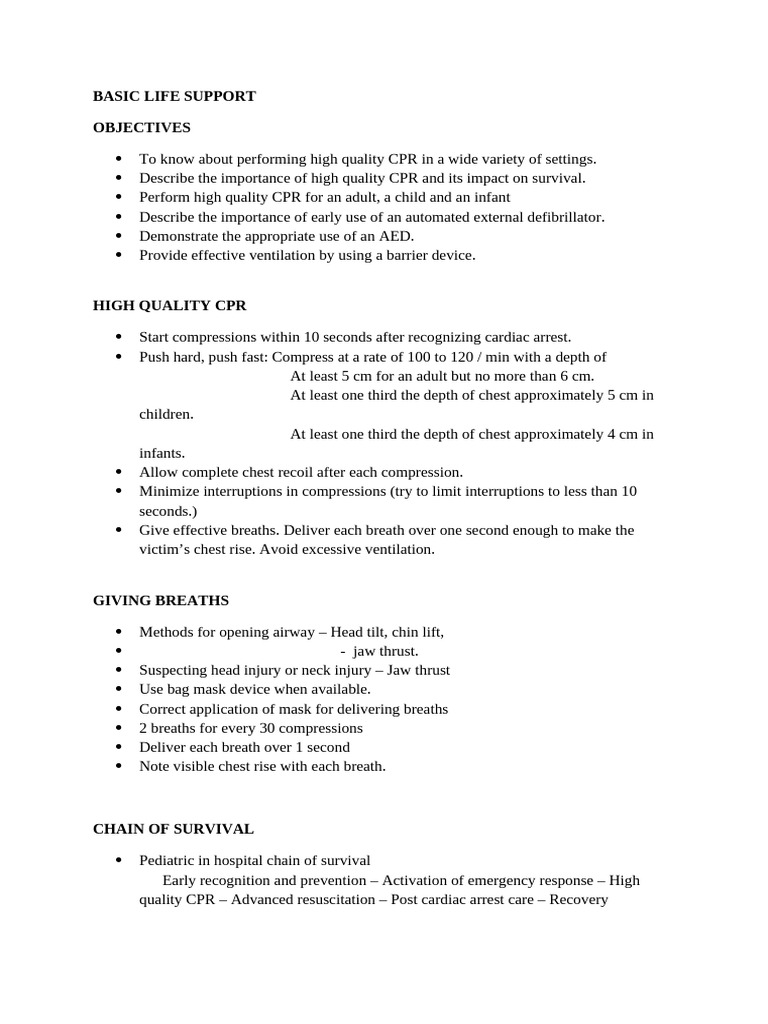 BLS student protocol | PDF | Cardiopulmonary Resuscitation | Cardiac Arrest