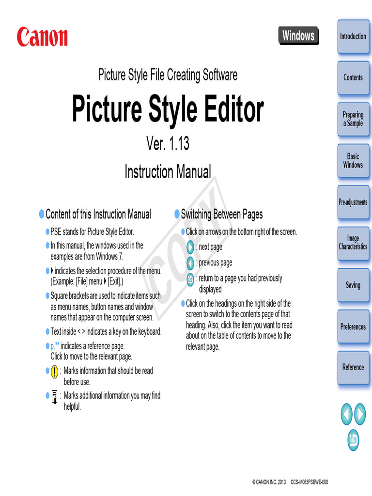 Picture Style Editor V1-13 | PDF | Raw Image Format | Software