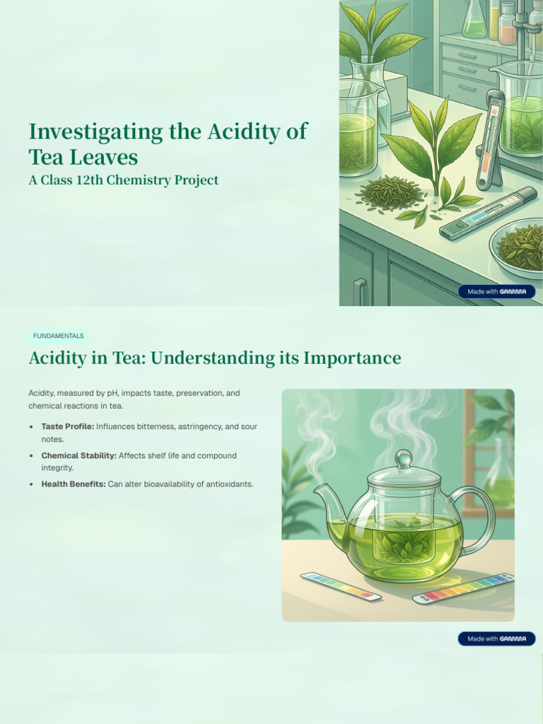 Investigating the Acidity of Tea Leaves | PDF | Tea | Ph