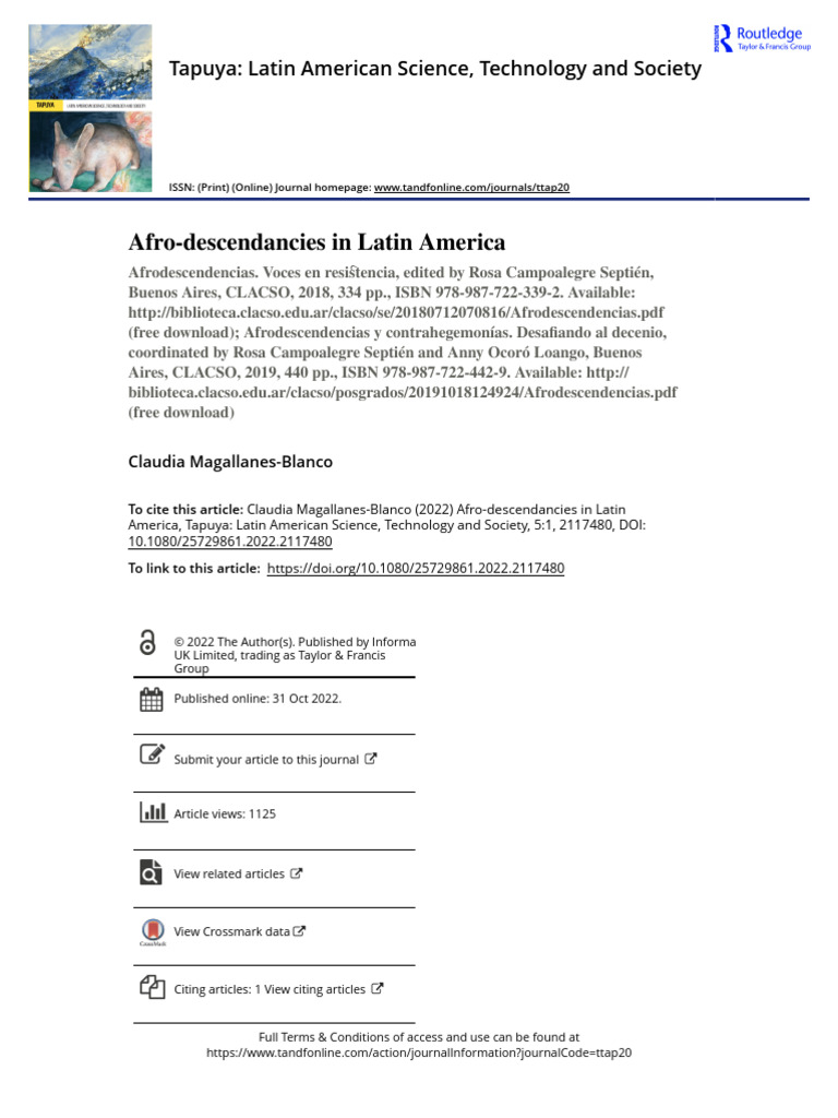 Afro Descendancies in Latin America | PDF | Black Feminism | African ...