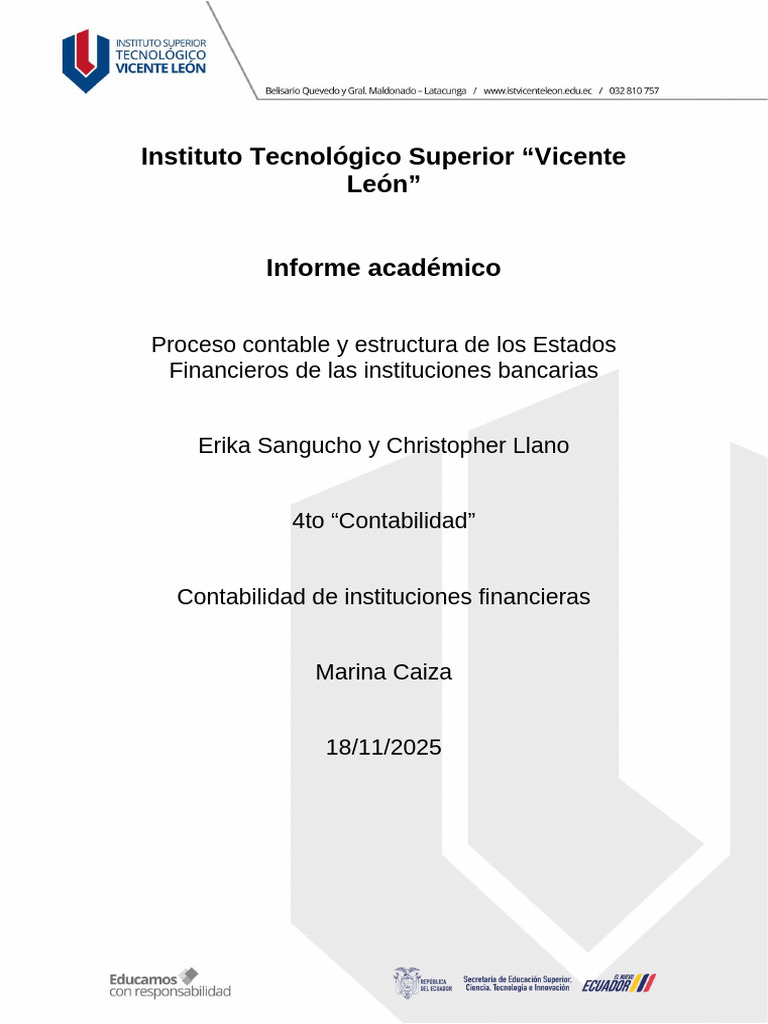 Informe Contabilidad | PDF | Estado financiero | Contabilidad