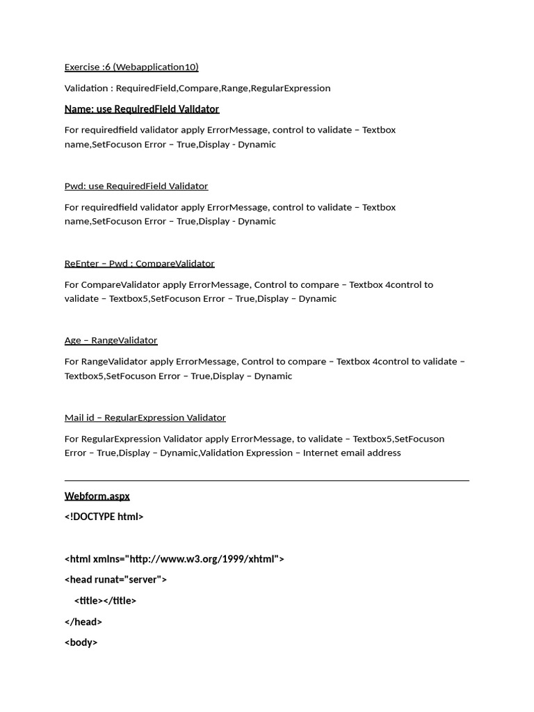 Exercise 6(Validation) | PDF | Computer Engineering | Software Engineering