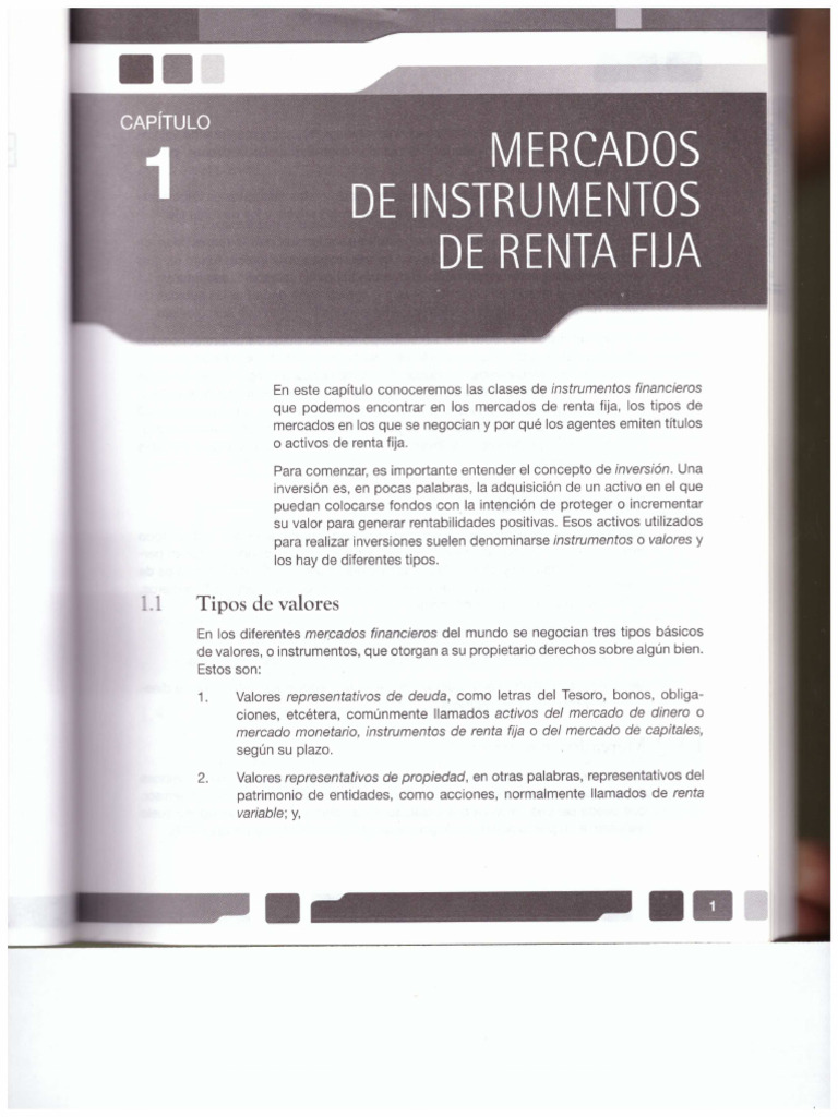 Capítulos 1 y 2 Libro Inversiones e Inst Renta Fija | PDF