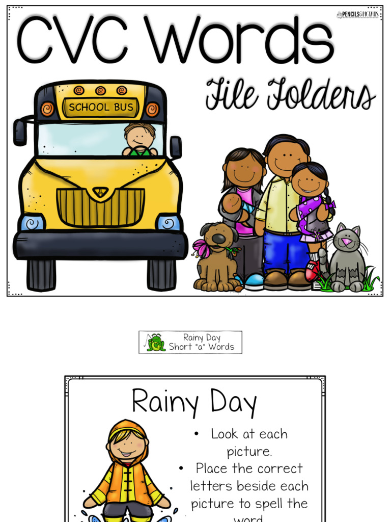 CVC File Folder Word Practice Activity | PDF