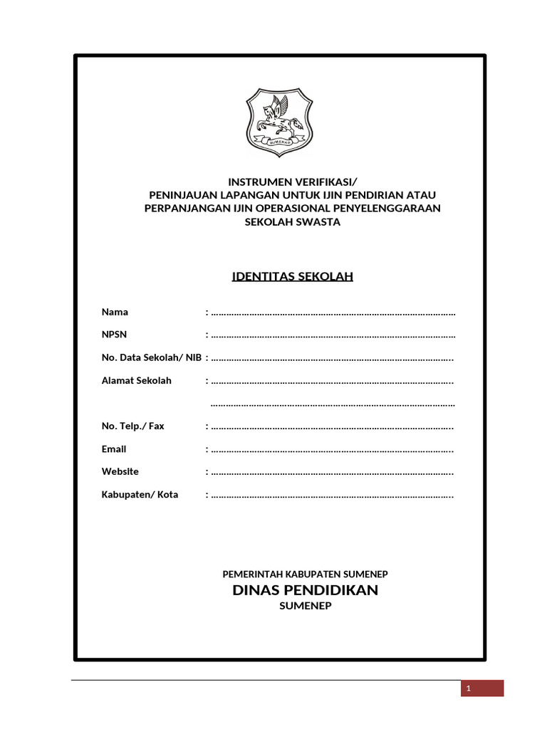 Instrumen Supervisi Ijin 2 Sapras | PDF