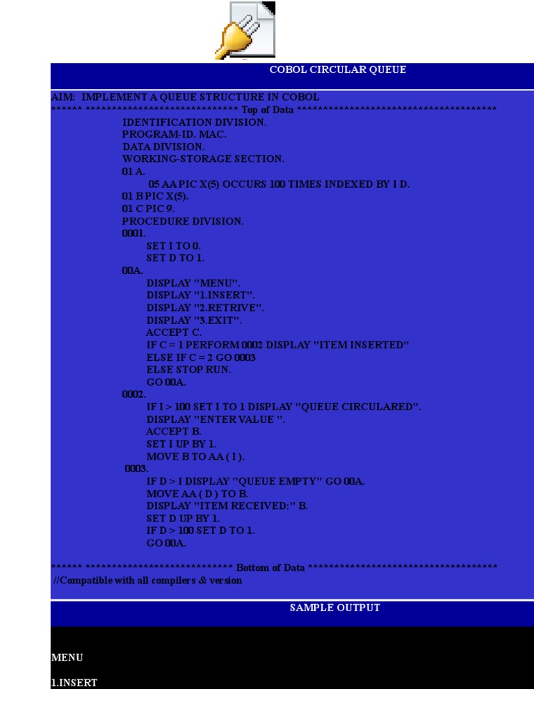 COBOL Circular Queue Implementation | PDF