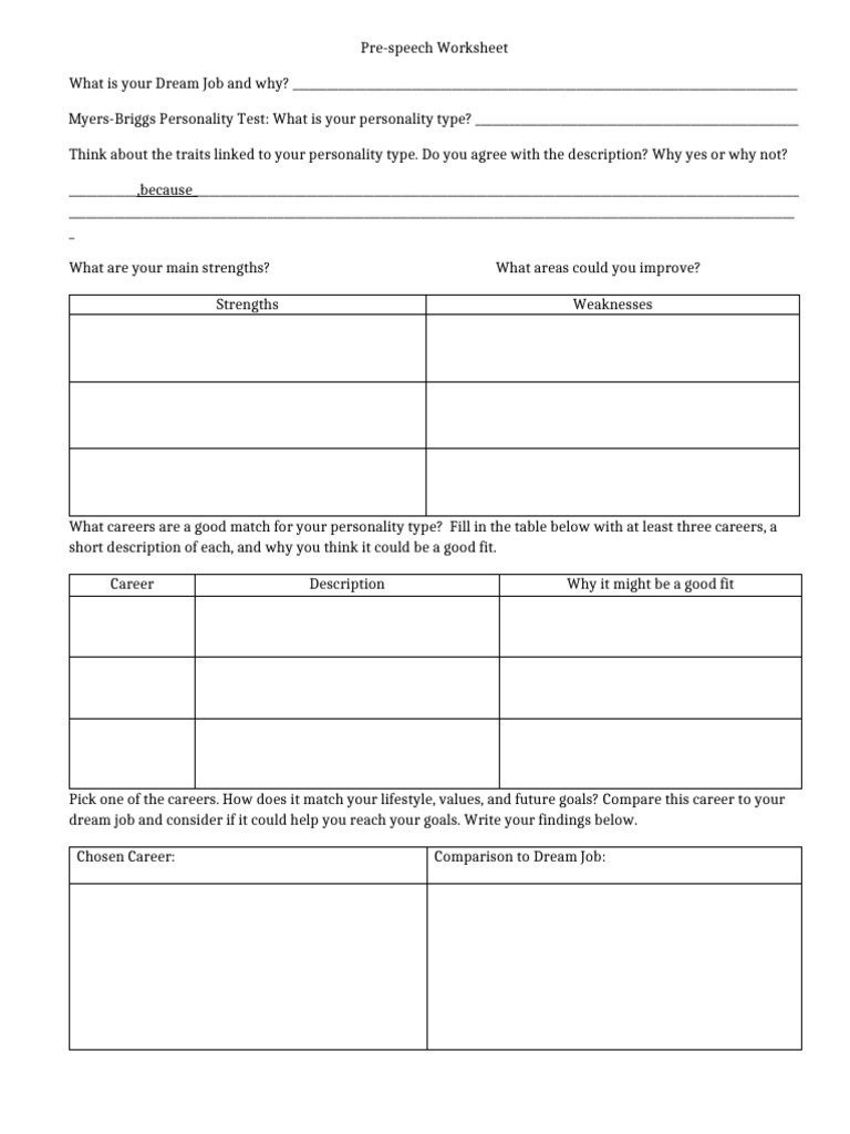 Career Exploration Worksheet | PDF | Psychology | Behavioural Sciences