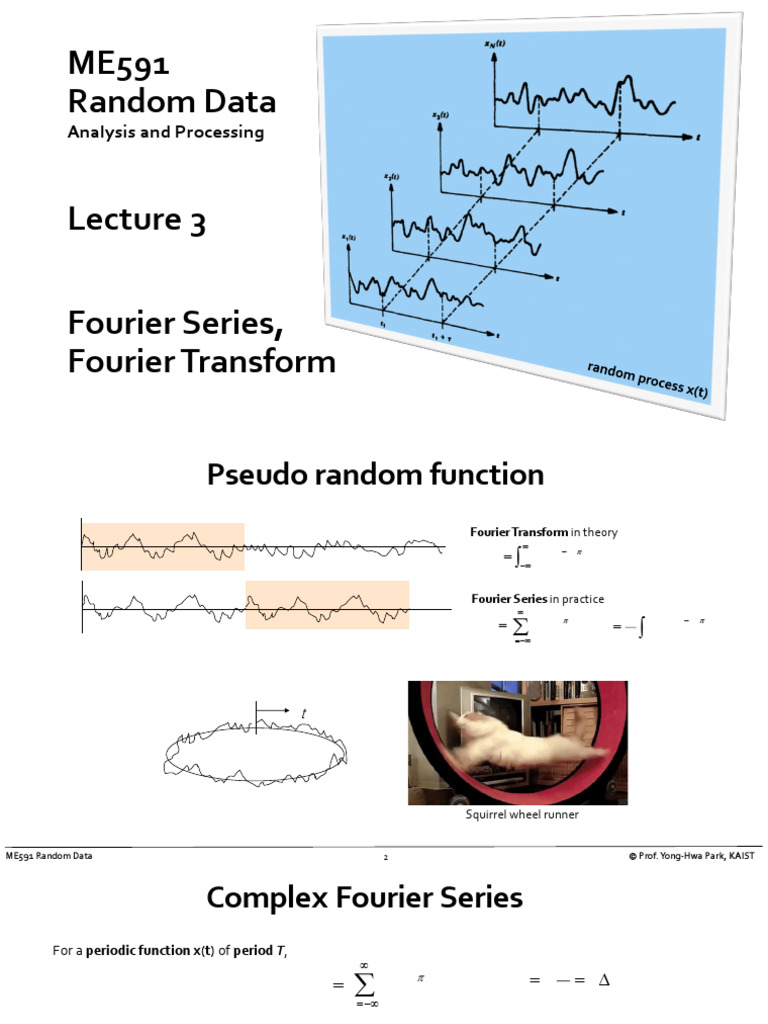 LECTURE 3 - Random Data | PDF | Spectral Density | Fourier Transform