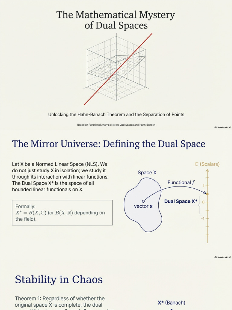 Dual Spaces and the Hahn-Banach Theorem | PDF