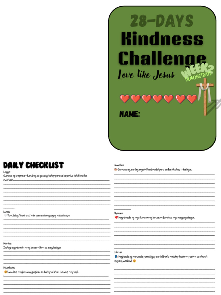 28 DAYS Kindness Challenge W2 | PDF