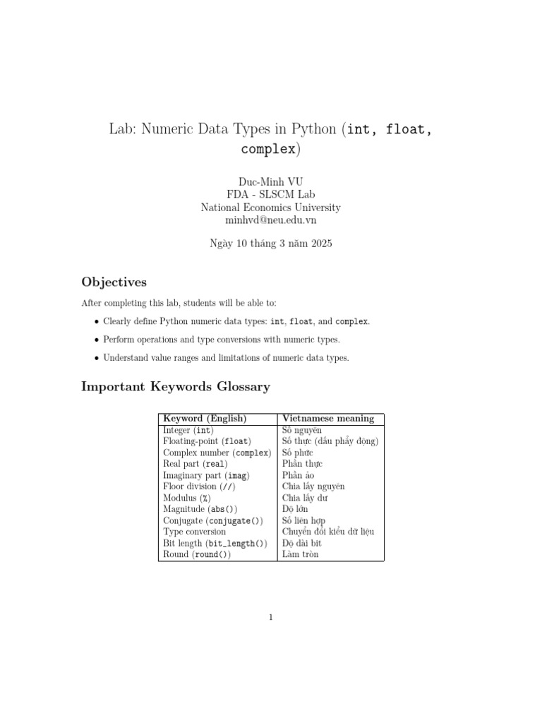 Lab-2.1. Numeric Data Types | PDF | Complex Number | Numbers