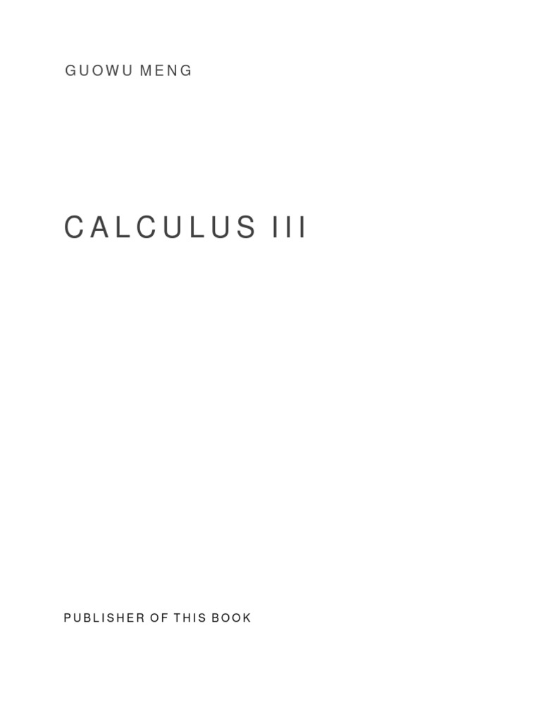 Calculus III | PDF | Linear Map | Vector Space
