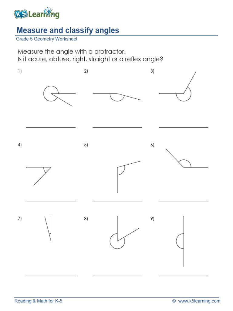Grade 5 Geometry Classify Measure Angles d | PDF