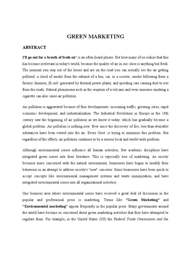Green Marketing - Paper Presentation | PDF | Competition | Marketing
