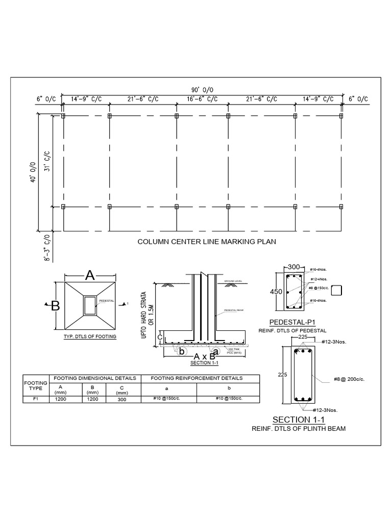 Column Center Line Marking Plan-Model | PDF