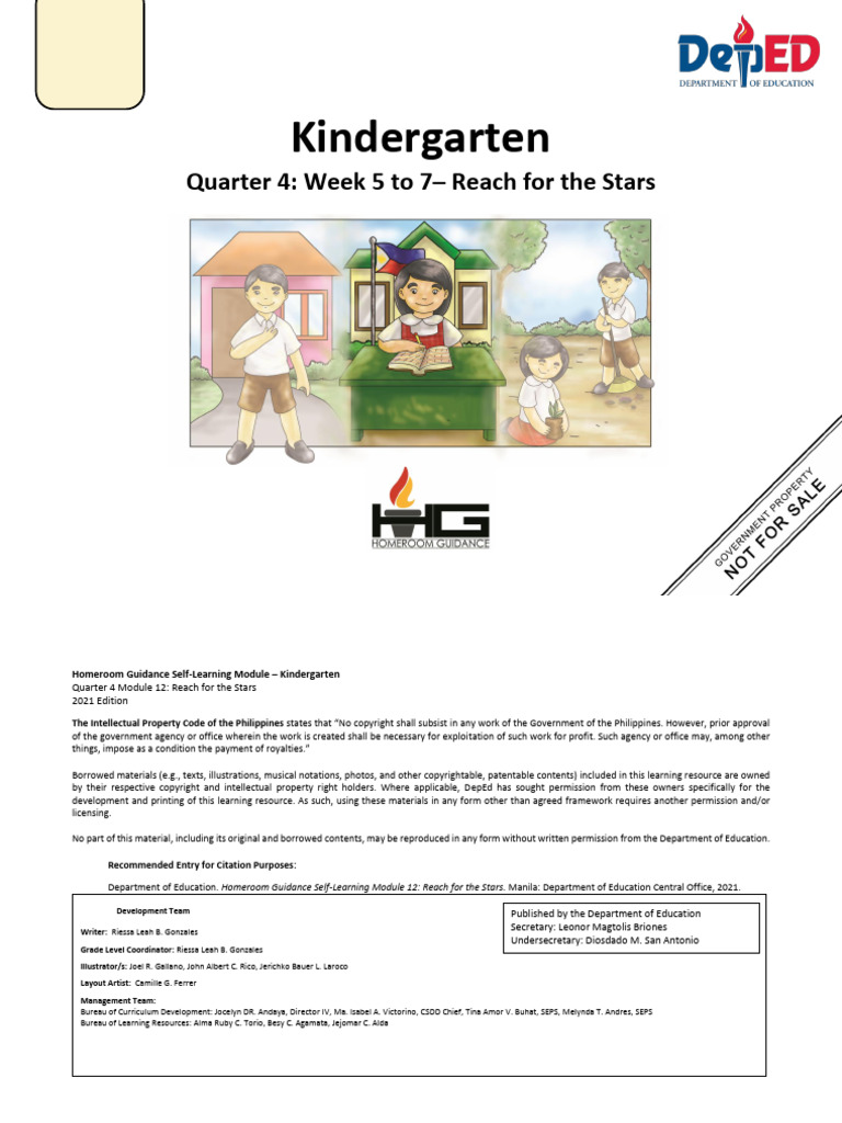 HG Kindergarten Q4 Module12 - Reach for the Stars | PDF | Thought
