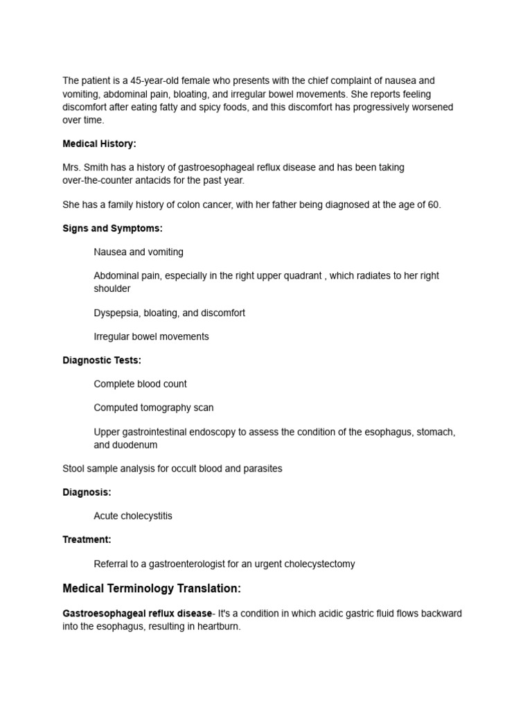 Case Study - Digestive System | PDF