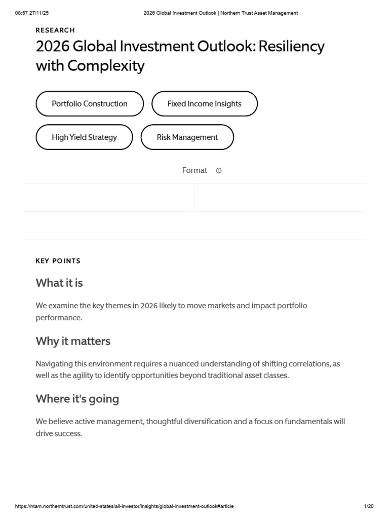 2026 Global Investment Outlook - Northern Trust Asset Management | PDF ...