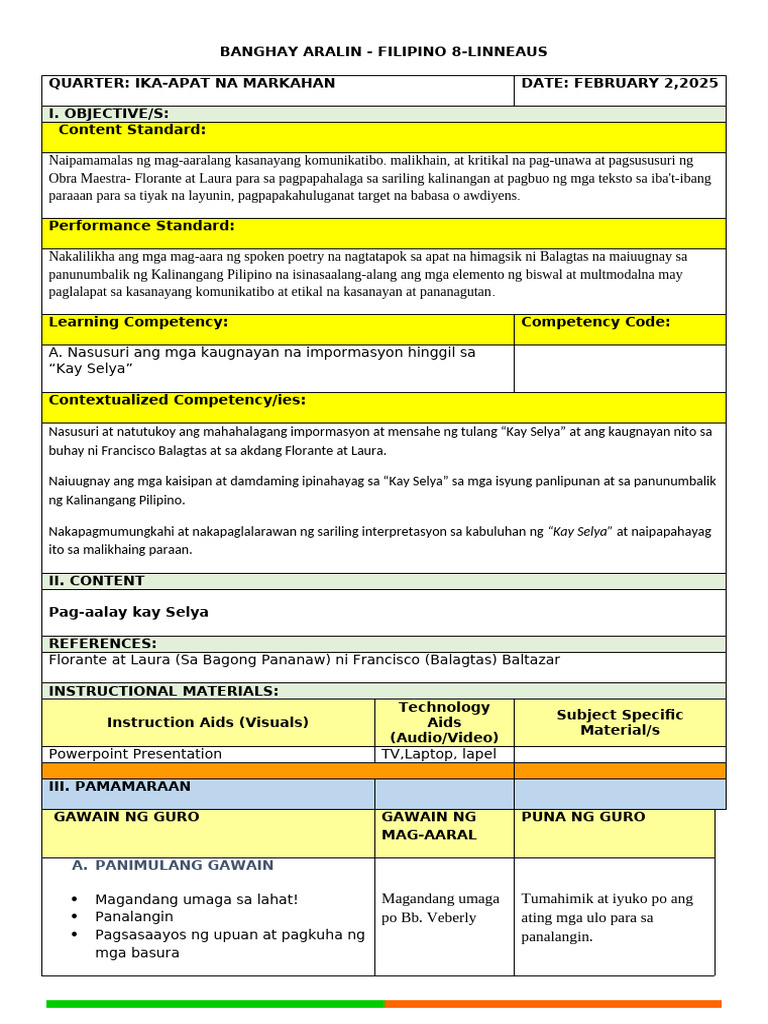 Lesson Plan (Kay Selya) | PDF