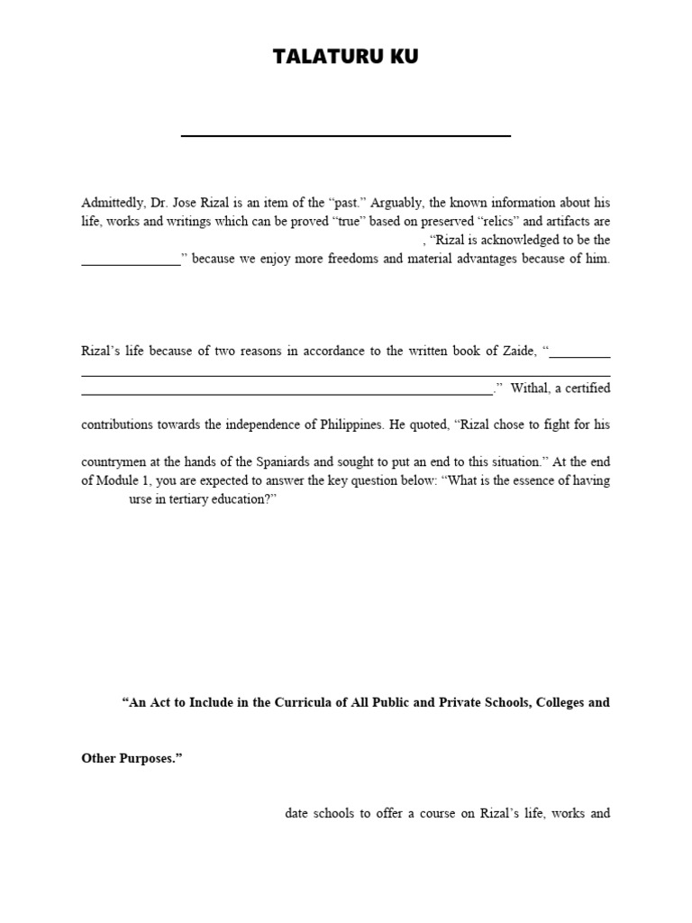 1. Life and Works of Dr. Jose p. Rizal-1 | PDF | Philippines
