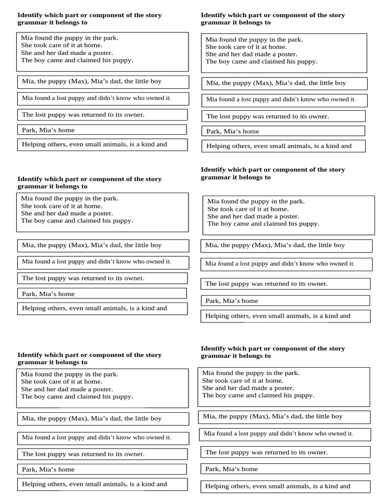 Activity On Story Grammar Grade 5 | PDF | Chess Theory | Chess