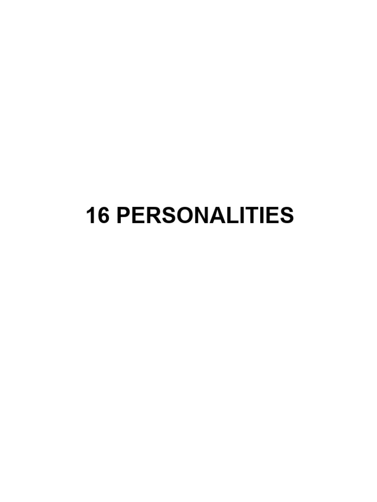 329957348-16-Personalities | PDF | Thought | Knowledge