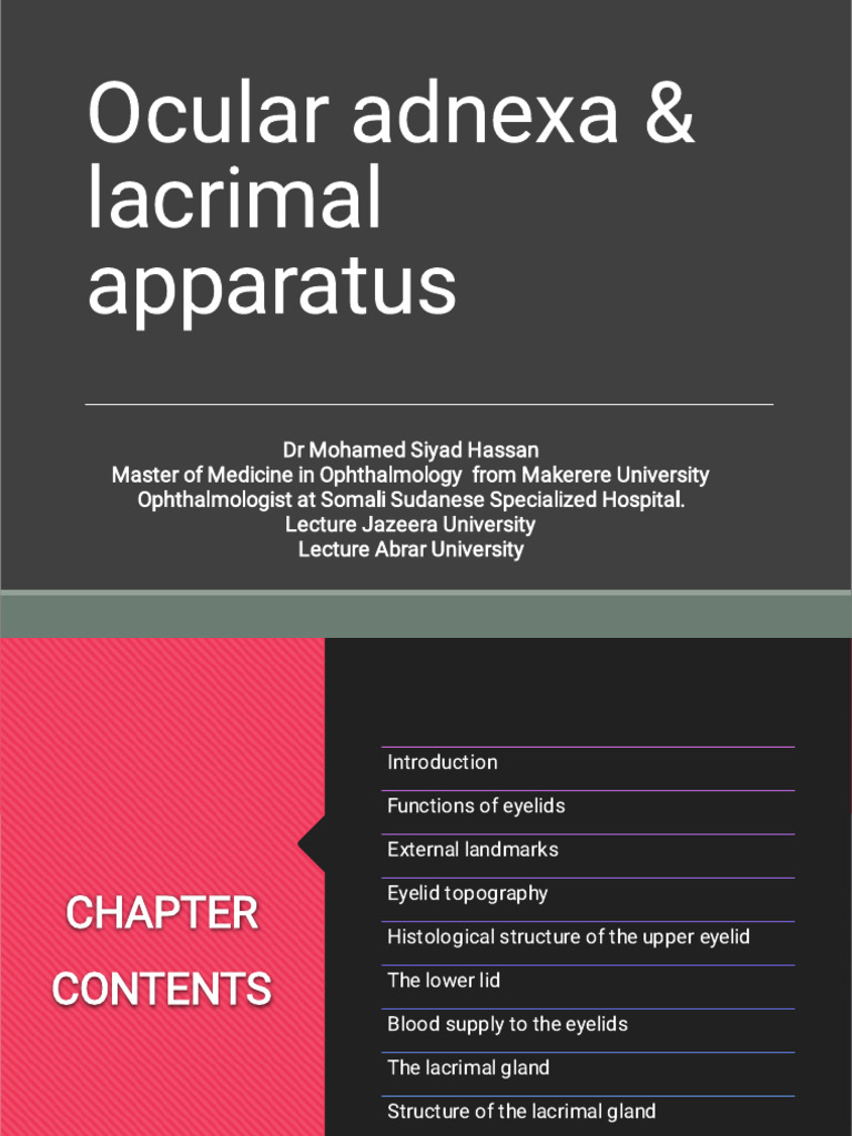L2 The Ocular Adnexa and Lacrimal Apparatus by DR Siyad | PDF | Human ...