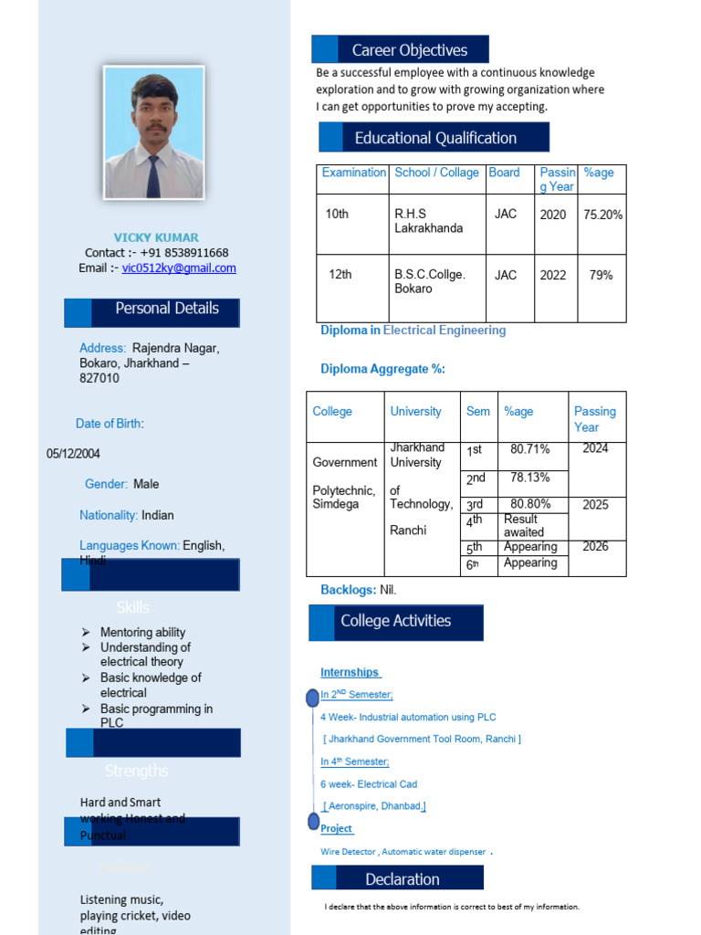 Vicky Resume [1] | PDF