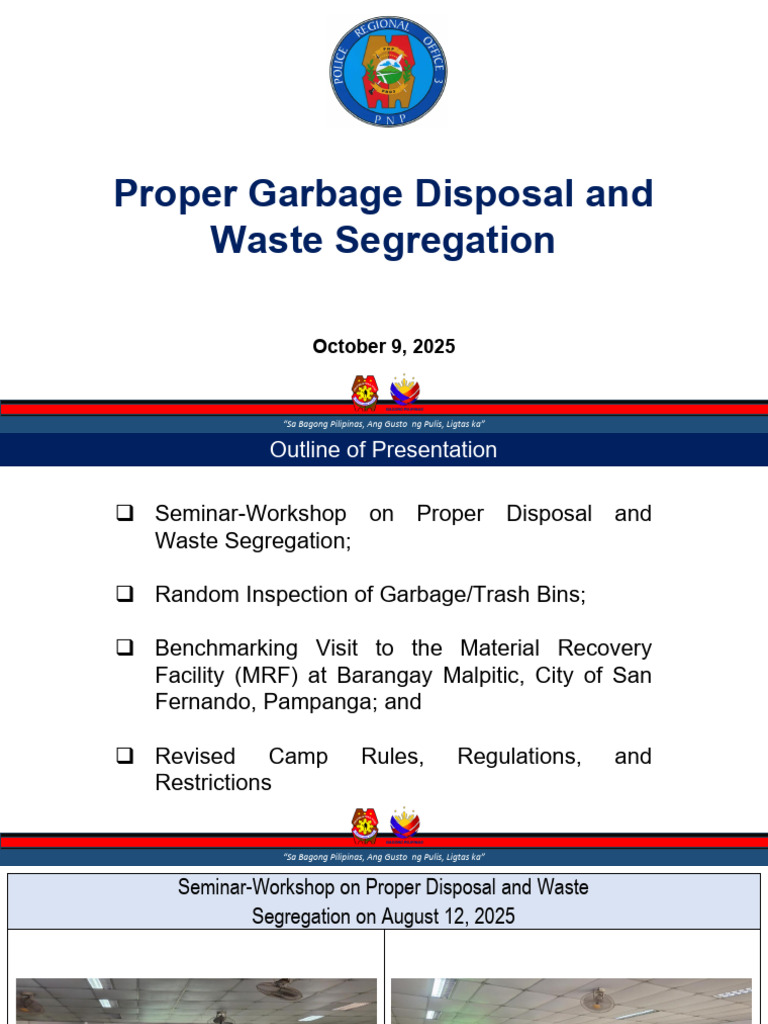 Presentation for Proper Waste Disposal and Waste Segregation | PDF