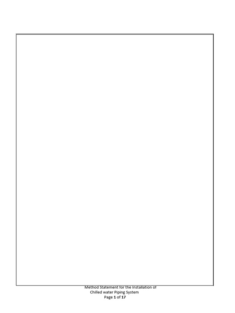 Method Statement For Installation of Chilled Water Piping System | PDF ...