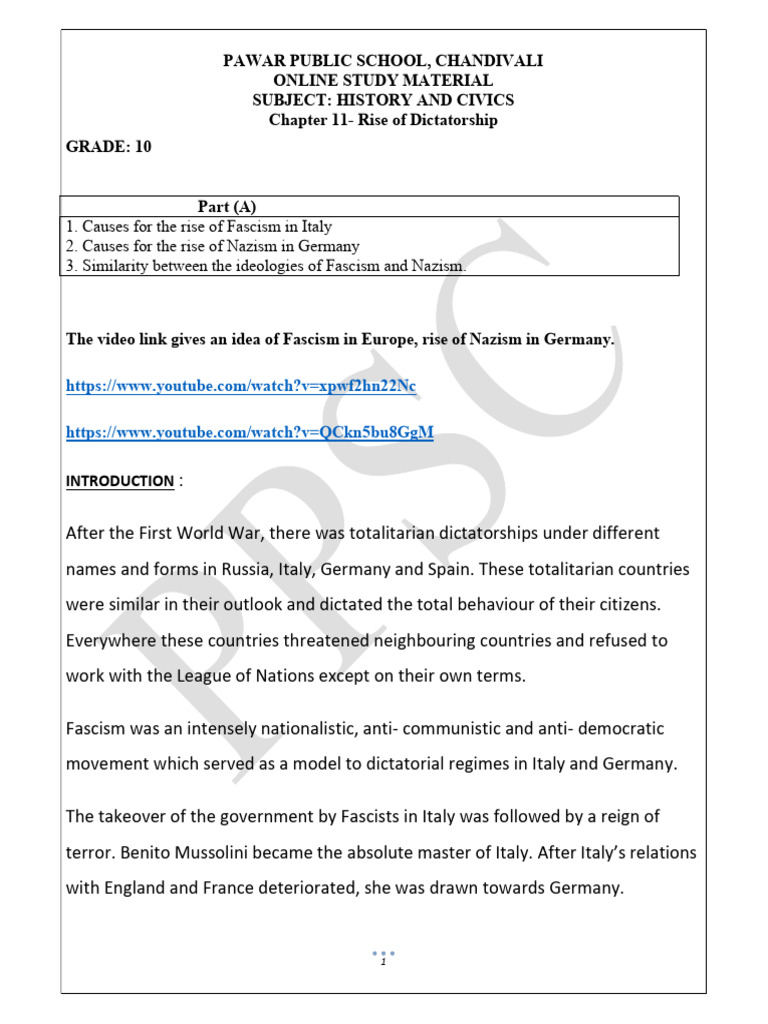 L11 Rise of Dictatorship-1 | PDF | Fascism | Nazi Germany