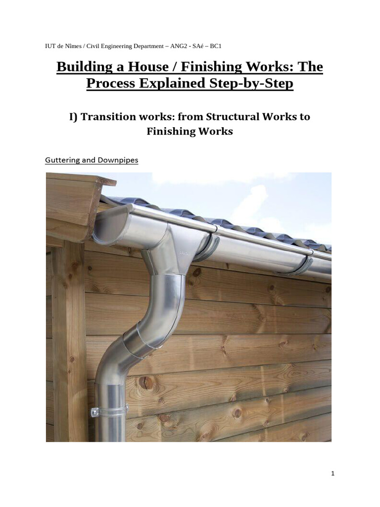 Houses - Finishing Works - Step-By-Step Construction - Images | PDF