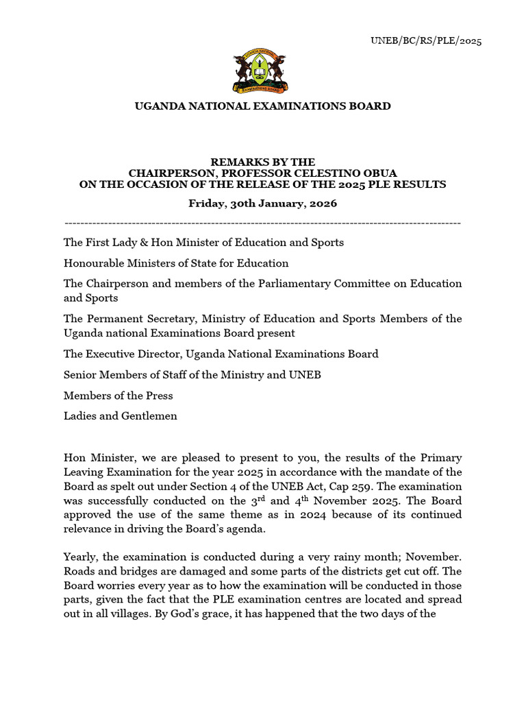 2025 Ple - Chairperson's Remarks | PDF