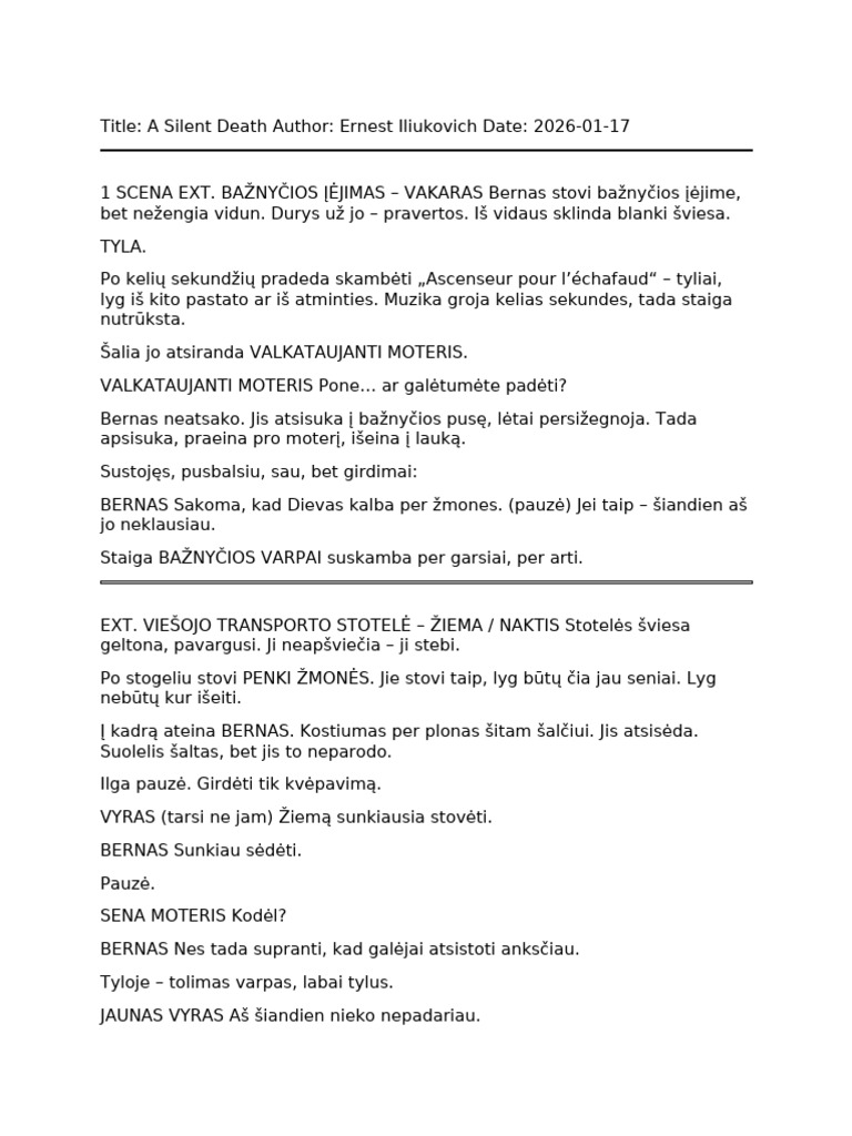 A Silent Death Screenplay | PDF