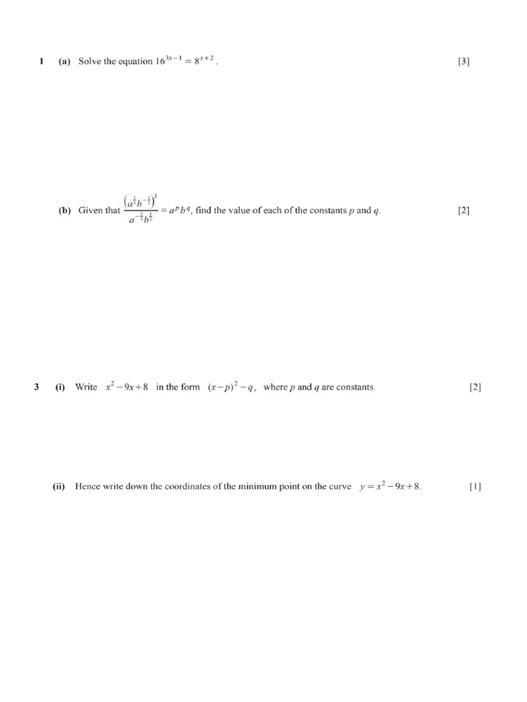 Add Maths Paper 1 Evaluation Practice | PDF