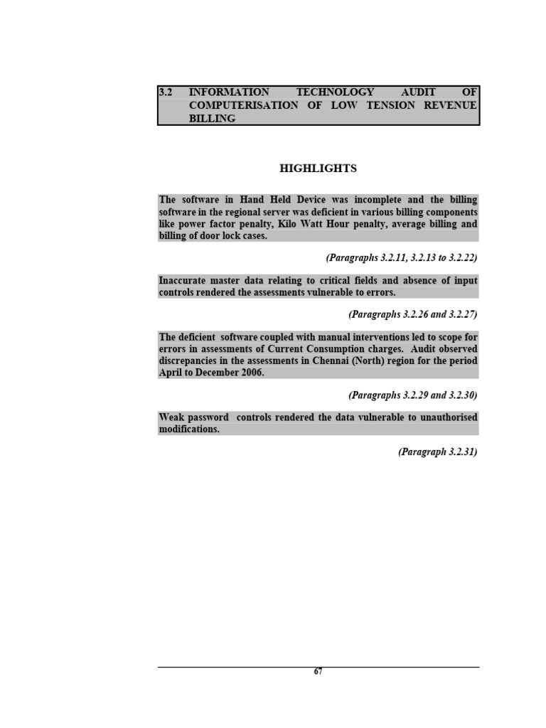 Tangedco It Audit Report | PDF | Audit | Databases
