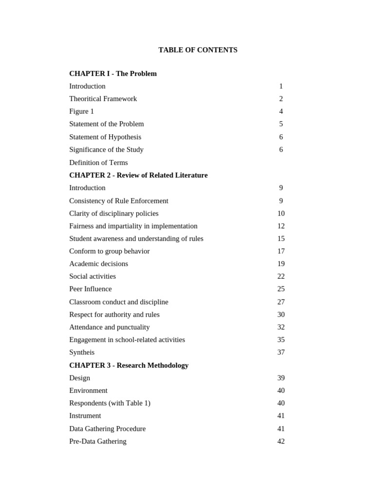 Table of Contents For Research | PDF