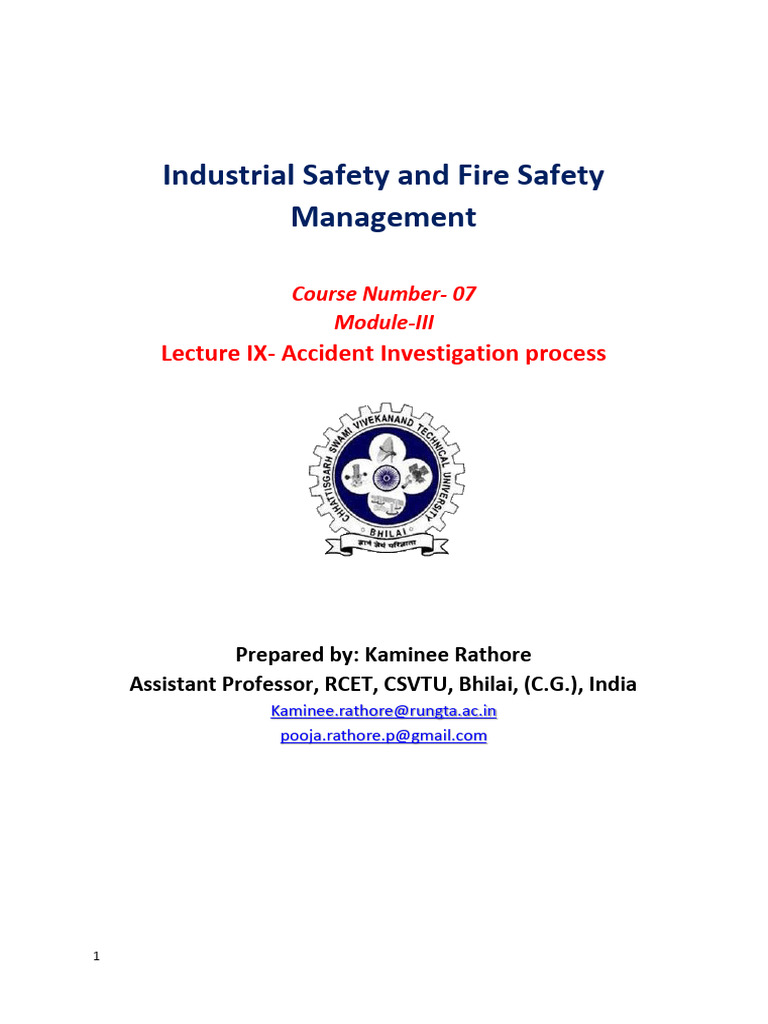 Swayam Accident Investigation Process Notes | PDF | Personal Protective ...