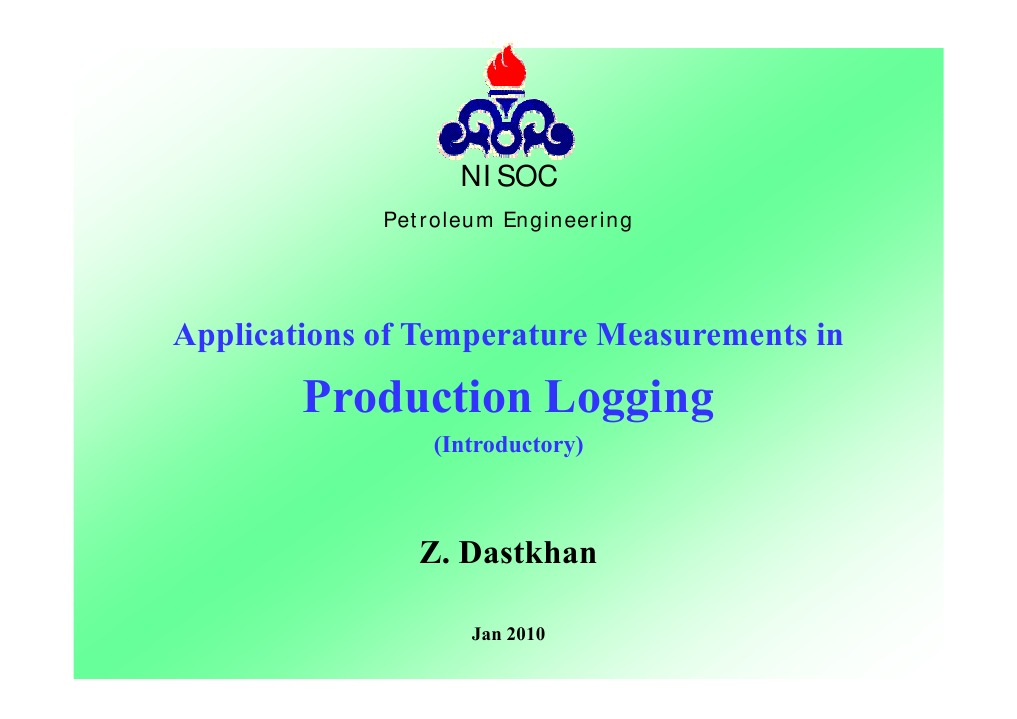 Temperature in Production Logging | PDF | Temperature | Electromagnetism