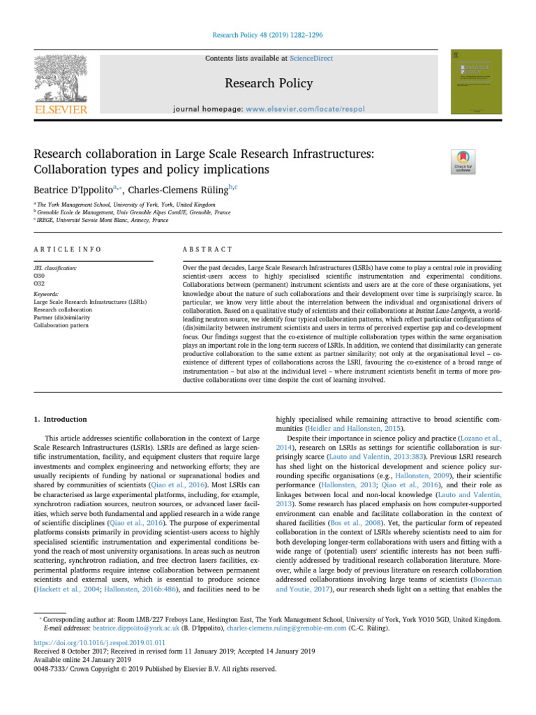 Research Collaboration Types | PDF | Science