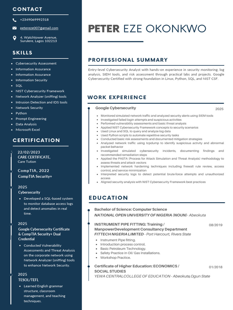 MR Peter Update Resume | PDF | Security | Computer Security