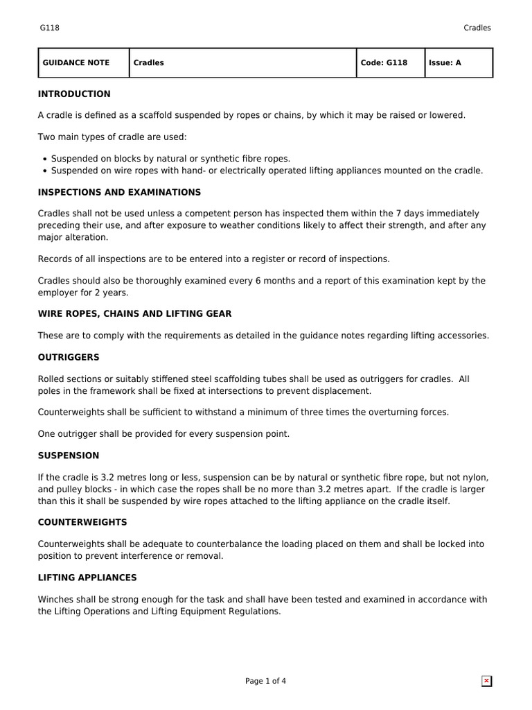 Cradles | PDF | Safety