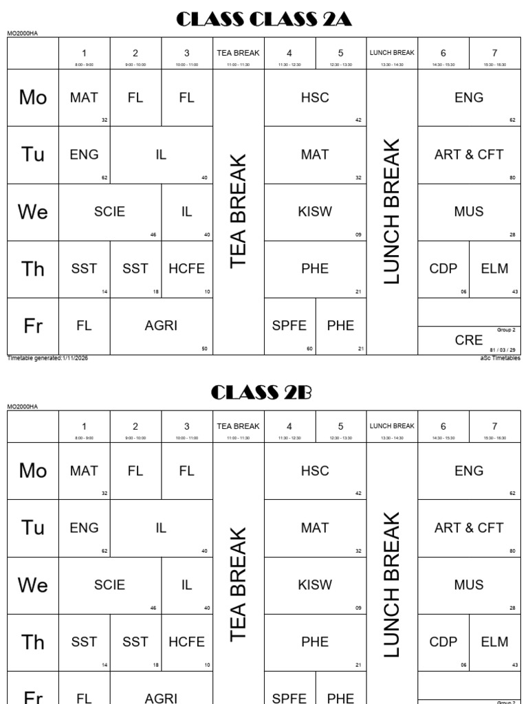2026 Term 5&2 Class TT | PDF
