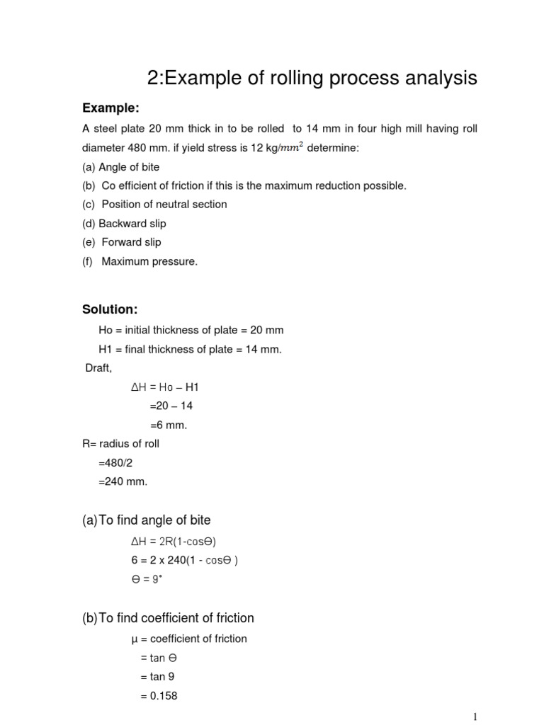 Rolling Example | PDF