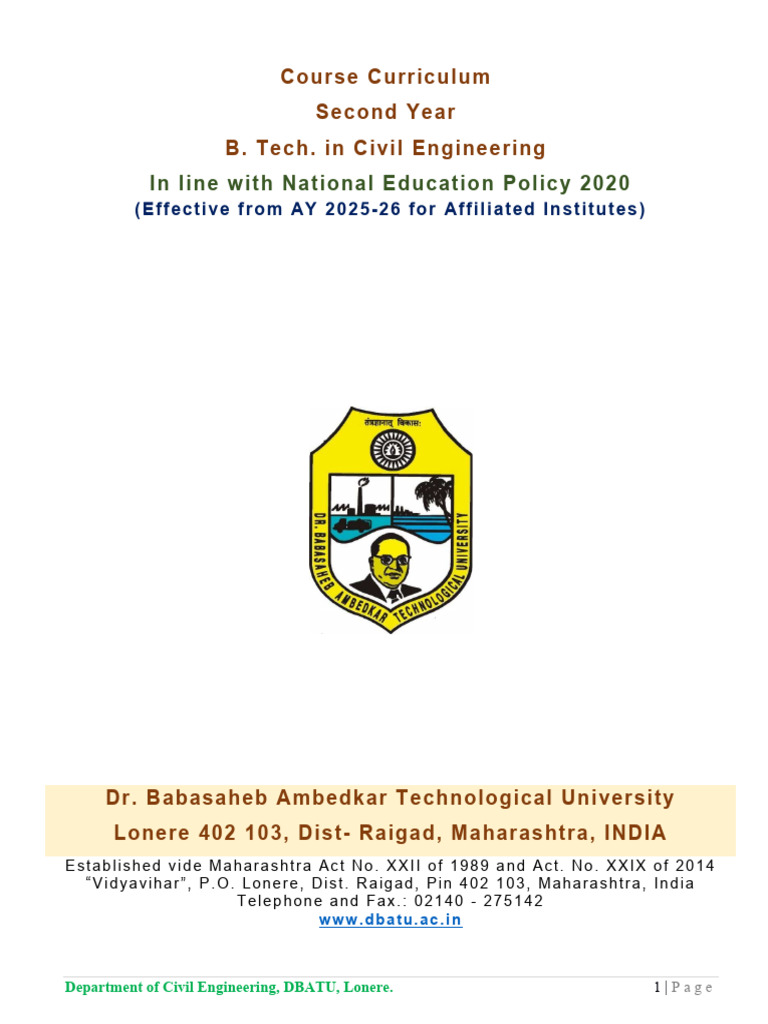 SY 2025-26 DBATU Syllabus New | PDF | Bending | Fourier Transform
