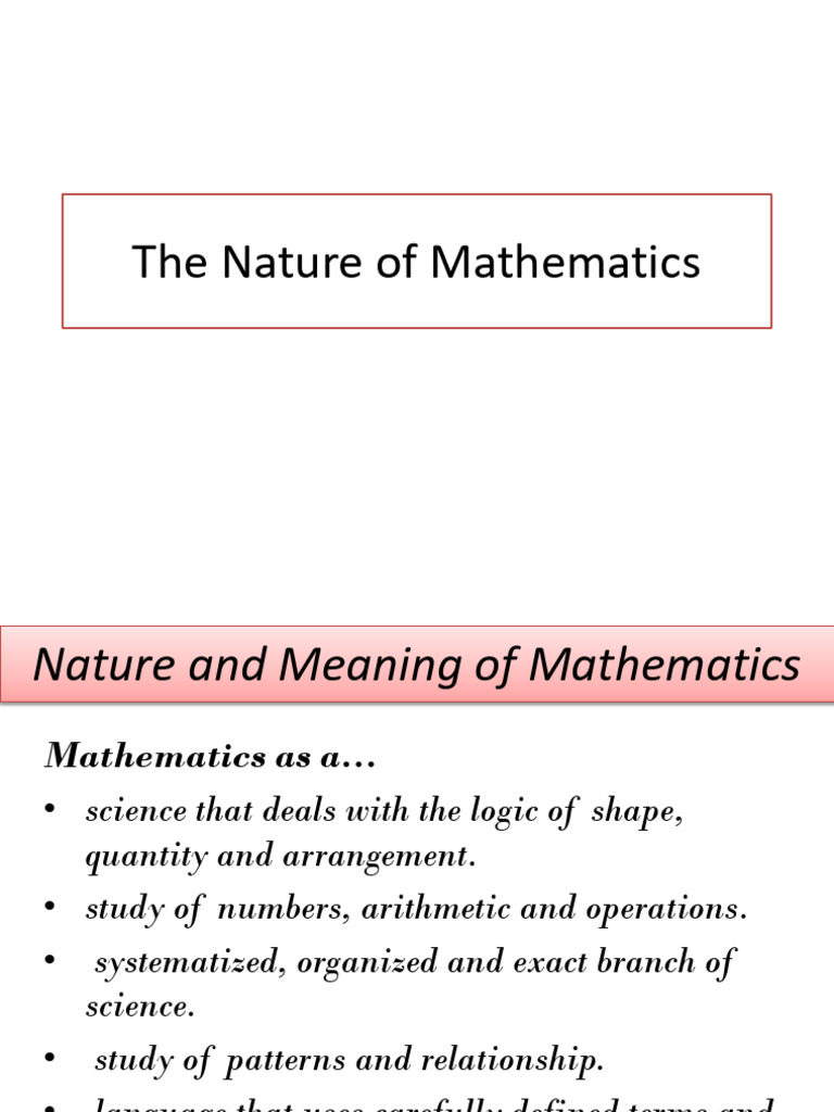 Sec 1 The Nature of Mathematics | PDF | Pattern | Mathematics